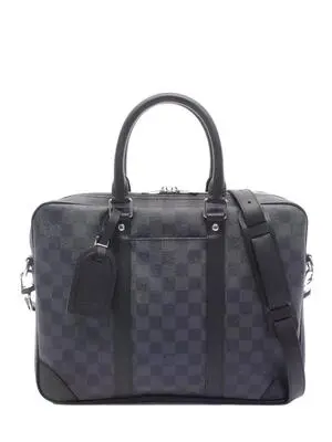 LOUIS VUITTON Damier Graphite Porte Documents Voyage Pm Business Bag - Black