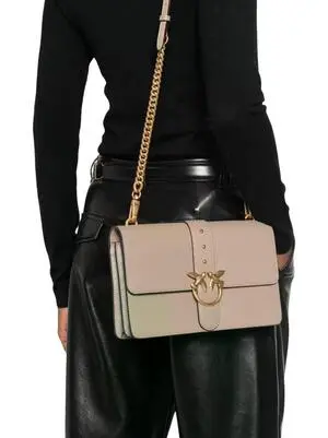 Pinko Love One Leather Crossbody Bag - Neutrals