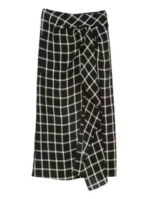 Erdem Check Pattern Midi Skirt - Black