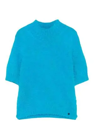 MARCCAIN High-neck Short Sleeve Top - Blue