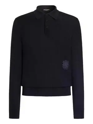 Dolce & Gabbana Virgin Wool Polo Shirt - Black