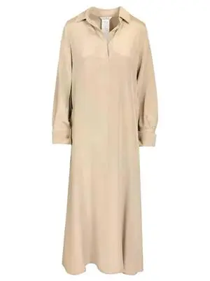 Max Mara Silk Midi Dress - Neutrals
