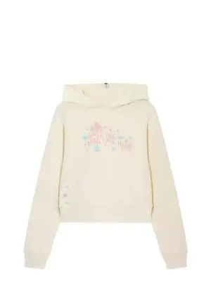 Palm Angels Regular Fit Hoodie With Graphic Print - Neutrals