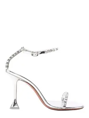 Amina Muaddi Gigi Crystal-embellished Heeled Sandals - Silver
