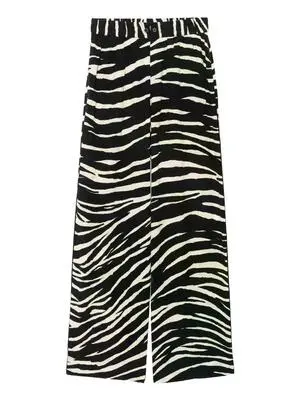 Zadig&Voltaire Zebra Print Wide Leg Trousers - Black