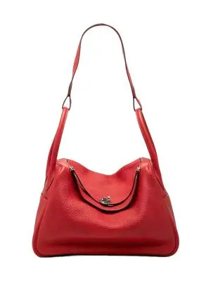Hermès Clemence Lindy 34 Satchel - Red