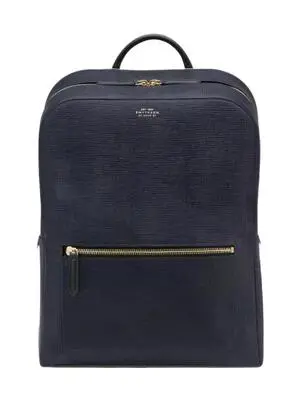 Smythson Leather Zip-around Backpack - Blue