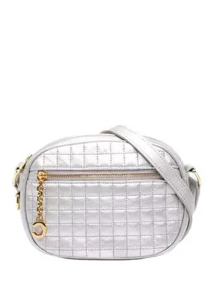 Celine Quilted Calfskin C Charm Camera Crossbody Bag - Silver