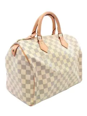LOUIS VUITTON Louis Vuitton Damier Azur Speedy 30 Tote Bag Neutrals