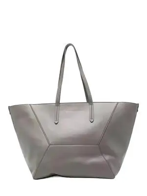Brunello Cucinelli Paneled Leather Shoulder Bag - Grey