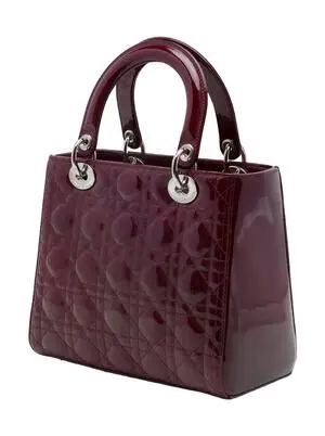 Dior Patent Cannage Lady Satchel - Red