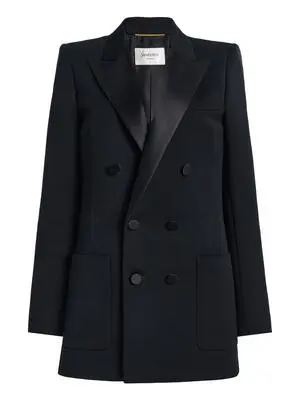 Saint Laurent Double-breasted Wool Jacket - Black
