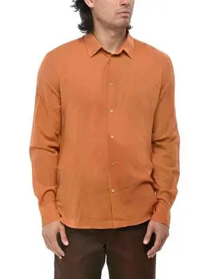 Off-White Embroidered Logo-patch Shirt - Orange