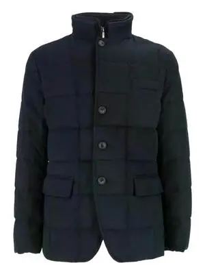 FAY Quilted High-neck Jacket - Blue