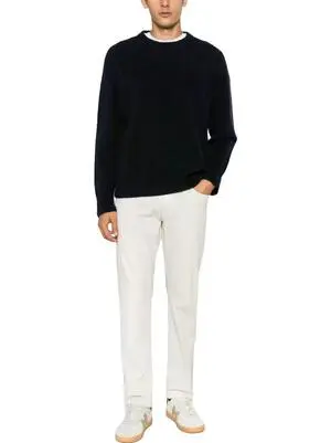 ATOMO FACTORY Crew Neck Long Sleeve Sweater - Blue