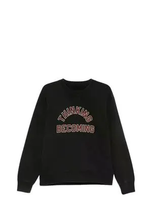 Sacai Slogan Print Sweatshirt - Black