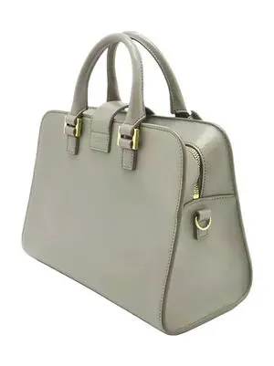 Saint Laurent Baby Leather Monogram Cabas Satchel - Grey