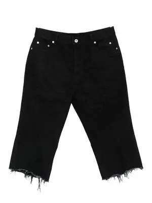 Rick Owens Bolan Cropped Raw-cut Jeans - Black
