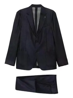 LARDINI Single-breasted Wool Suit - Blue