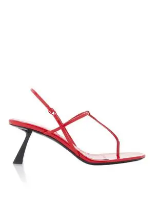 Khaite Linden Patent Leather Slingback Sandals - Red