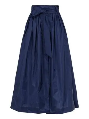 Martin Grant Gathered Wool Silk Skirt - Blue