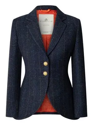 THE EXTREME COLLECTION Wool Blazer With Button Detail - Blue