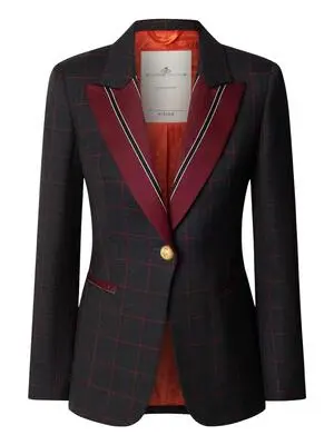 THE EXTREME COLLECTION Red / Black Wool Blazer With Contrast Lapel Rowan - Red/black
