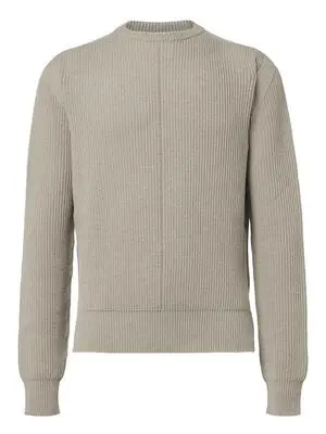 Rick Owens Ribbed-knit Virgin Wool Crewneck Sweater - Grey