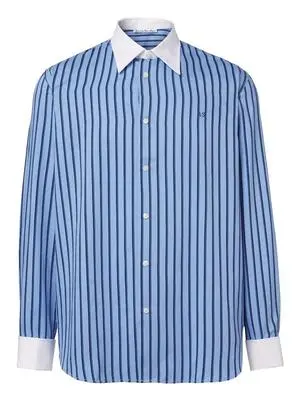 Acne Studios Striped Satin Twill Shirt - Blue