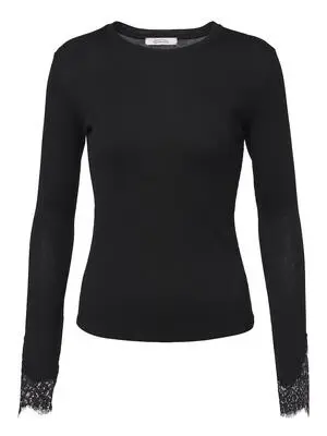 Dorothee Schumacher Lace Trimmed Cotton Top - Black