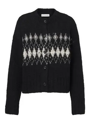 Altuzarra Fair Isle Wool Cardigan - Black