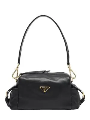Prada Lamb Leather Shoulder Bag - Black