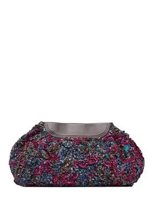 Dries Van Noten Small Embellished Leather-trimmed Clutch - Multicoloured