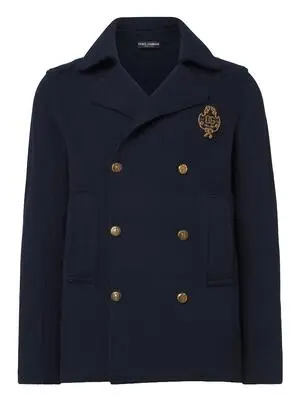 Dolce & Gabbana Double-breasted Knitted Cotton Blazer - Blue