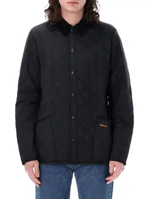 Barbour Quilted Jacket With Corduroy Collar - Black