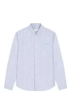 PERCIVAL Striped Cotton Oxford Shirt - Light Blue