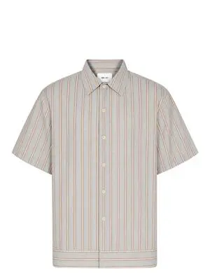 Nn07 Reed Striped Cotton Shirt - Red