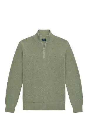 Polo Ralph Lauren Half-zip Waffle-knit Cotton Jumper - Green