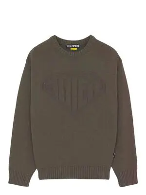 IUTER Logo-knit Crew Neck Sweater - Brown