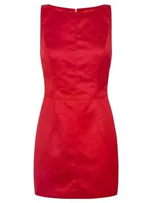 Elisabetta Franchi Mini Dress With Fish Scale Pattern - Red