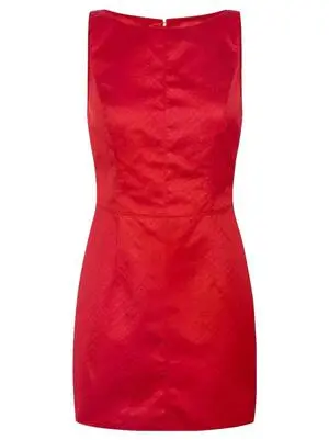 Elisabetta Franchi Mini Dress With Fish Scale Pattern - Red