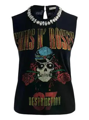 Alice + Olivia Micah Crystal-embellished Tank Top - Black