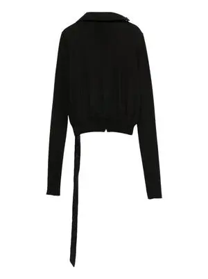 Rick Owens Asymmetric Zip Sweatshirt With Hood - Black