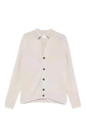 Eleventy Shawl Collar Wool Cardigan - Neutrals
