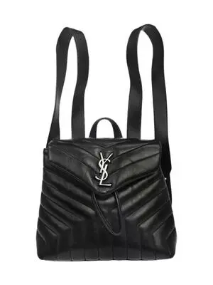 Saint Laurent Quilted Leather Loulou Backpack - Black