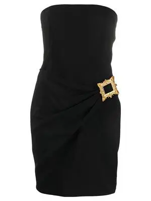 Moschino Strapless Frame Detail Mini Dress - Black