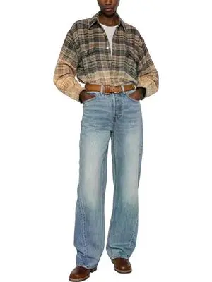 R13 Long-sleeve Checked Shirt - Neutrals
