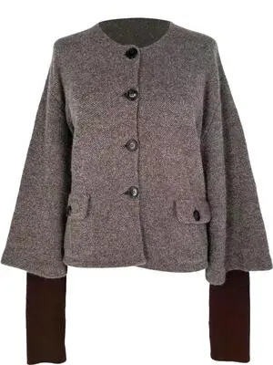 Dior Layered-sleeve Button-front Jacket - Brown