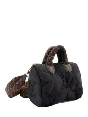 LOUIS VUITTON Speedy Bandouliere Monogram Quilted Shoulder Bag - Black
