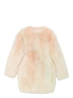 LISKA Shearling Round-neck Jacket - Pink